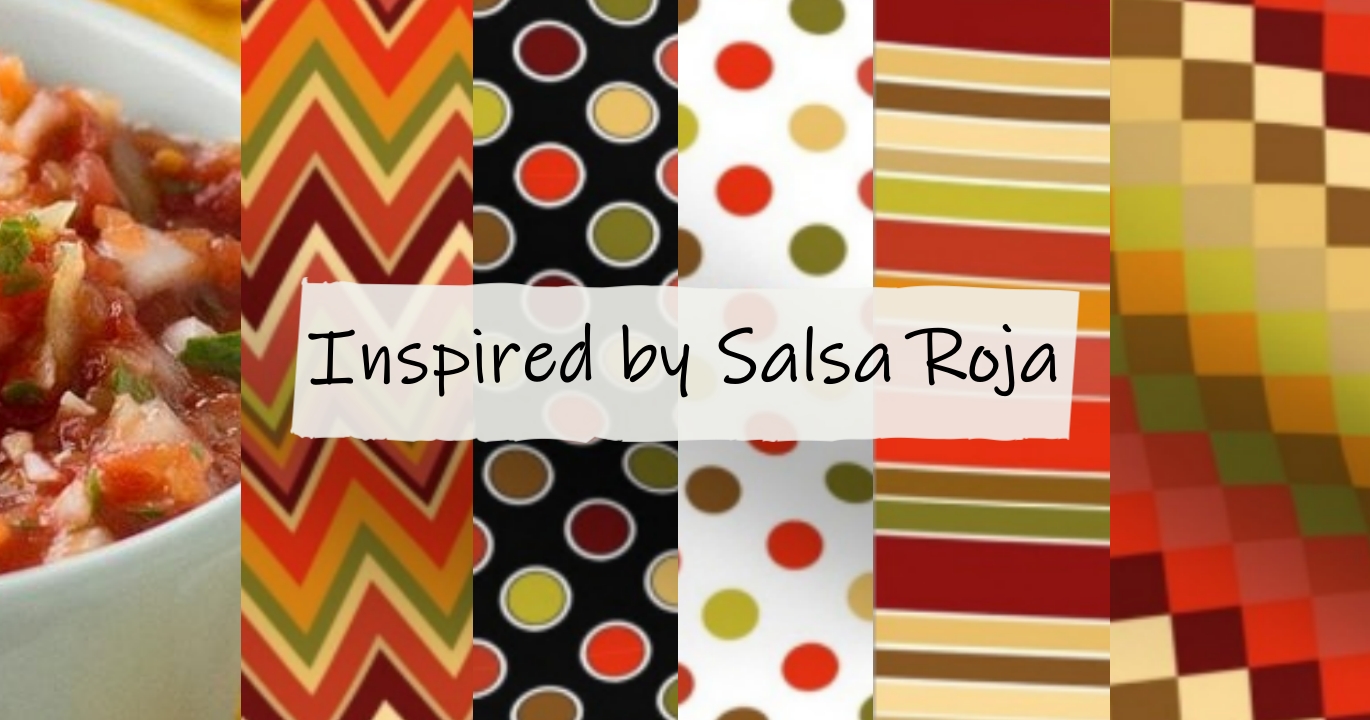 Salsa Roja and Tortilla Chips Fabric - Green Carbon 2112