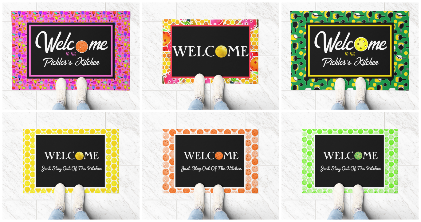 Pickleball Door Mats Create a Smashing Entryway - Green Carbon 2112