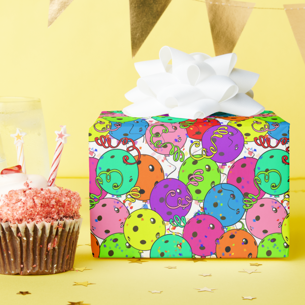 Pickleball Gift Wrap Fun! - Green Carbon 2112
